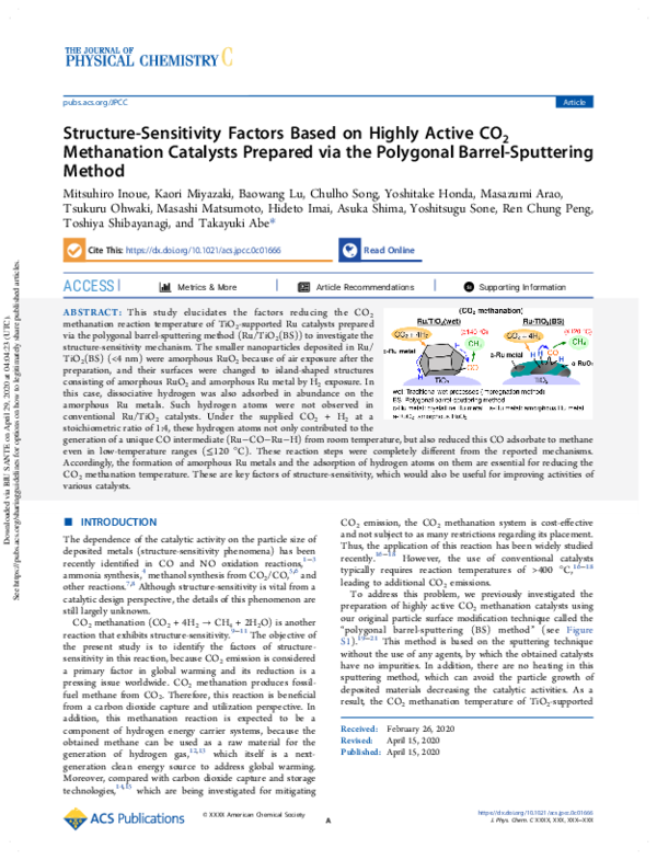 (PDF) Structure-Sensitivity Factors Based on Highly Active CO2 ...