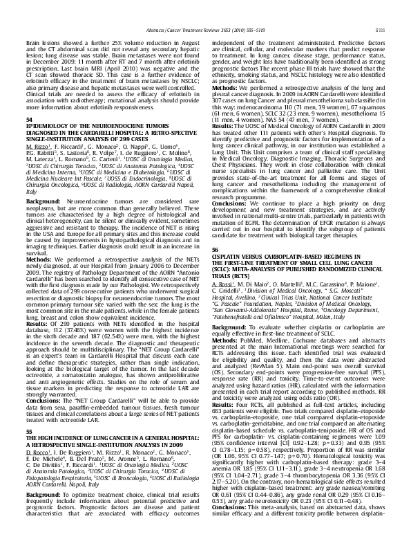 (PDF) 54 Epidemiology of the Neuroendocrine Tumors Diagnosed in the Cardarelli Hospital: A Retro ...