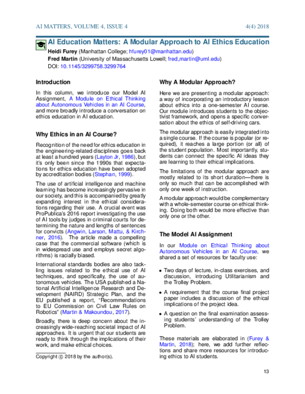 (PDF) AI education matters