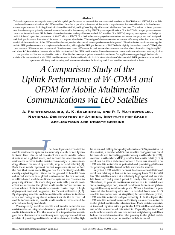 (PDF) A comparison study of the uplink performance of W-CDMA and OFDM for mobile multimedia ...