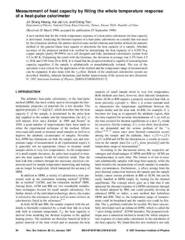 (PDF) Measurement of heat capacity by fitting the whole temperature ...