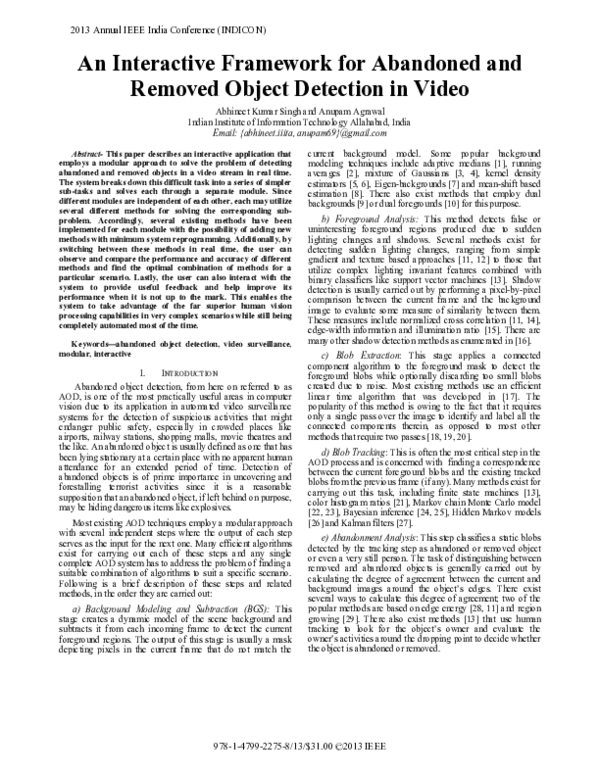(PDF) An interactive framework for abandoned and removed object ... (PDF) An interactive framework for abandoned and removed object ...