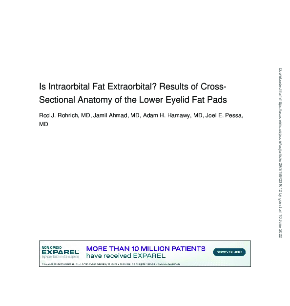 (PDF) Is Intraorbital Fat Extraorbital? Results of Cross-Sectional ...