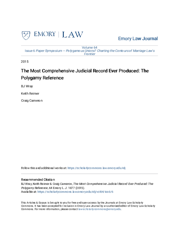 (PDF) The Most Comprehensive Judicial Record Ever Produced: The ...