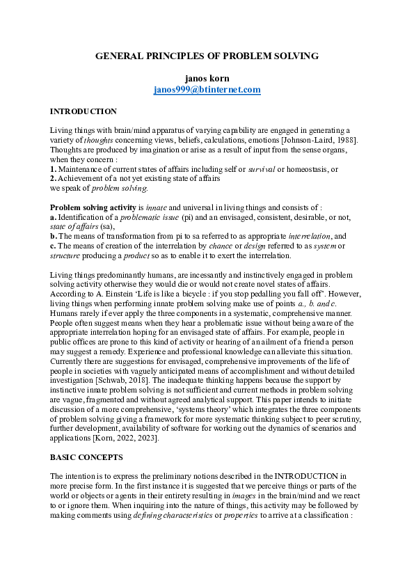 (PDF) GENERAL PRINCIPLES OF PROBLEM SOLVING (PDF) GENERAL PRINCIPLES OF PROBLEM SOLVING