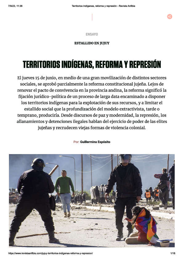 (PDF) Territorios indígenas, reforma y represión - Revista Anfibia