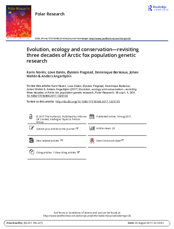 (PDF) Evolution, ecology and conservation—revisiting three decades of ...