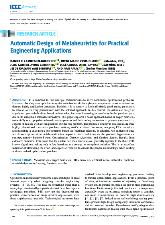 (PDF) Automatic Design of Metaheuristics for Practical Engineering ...