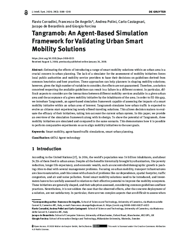 (PDF) Tangramob: An Agent-Based Simulation Framework for Validating Urban Smart Mobility Solutions