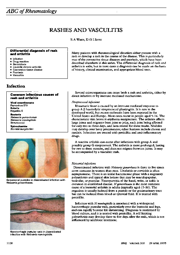 (PDF) ABC of Rheumatology: RASHES AND VASCULITIS