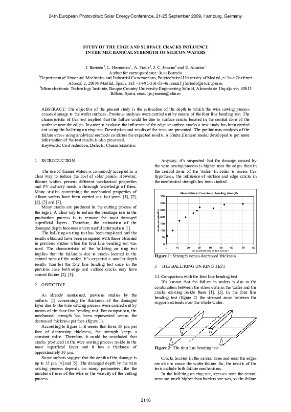 (PDF) Study of the Edge and Surface Cracks Influence in the Mechanical Strength of Silicon Wafers