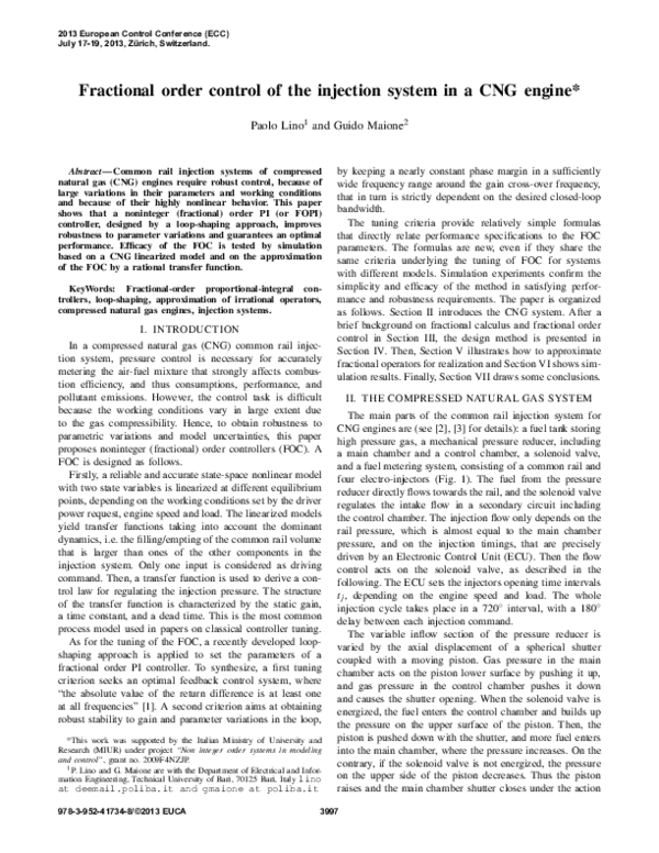 (PDF) Fractional order control of the injection system in a CNG engine