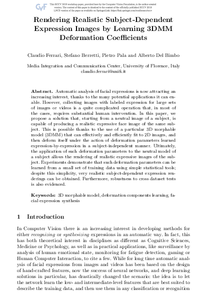 (PDF) Rendering Realistic Subject-Dependent Expression Images by Learning 3DMM Deformation ...