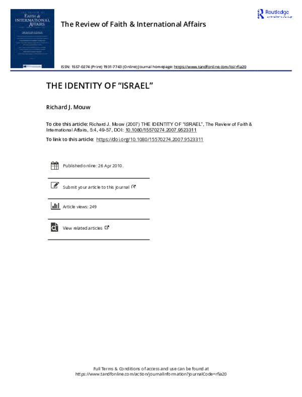 (PDF) The Identity of “Israel”