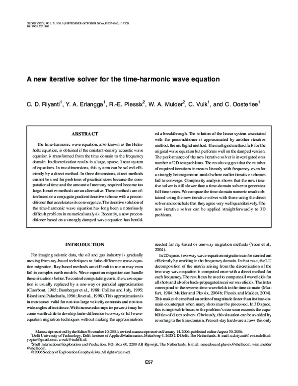 (PDF) A new iterative solver for the time-harmonic wave equation
