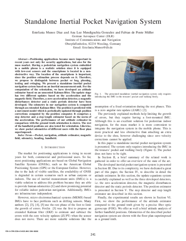 (PDF) Inertial Navigation System for Pocket Use