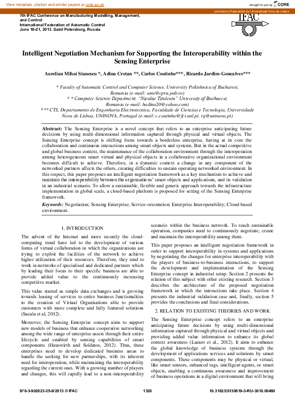 (PDF) Intelligent negotiation mechanism for supporting the ...