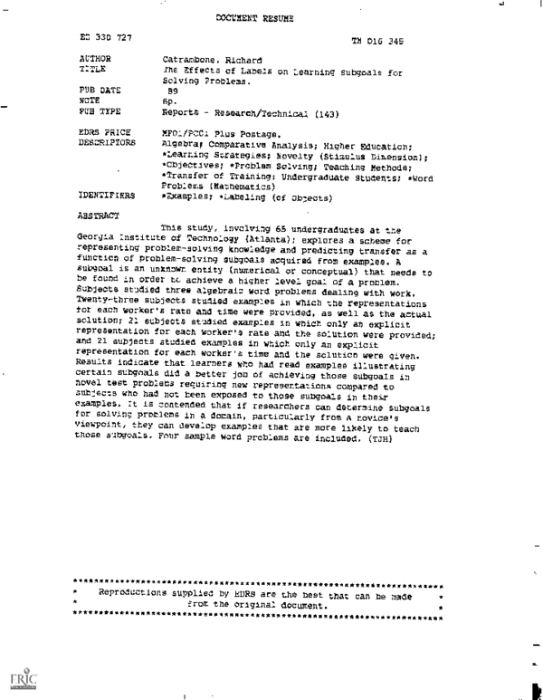 (PDF) The Effects of Labels on Learning Subgoals for Solving Problems ...
