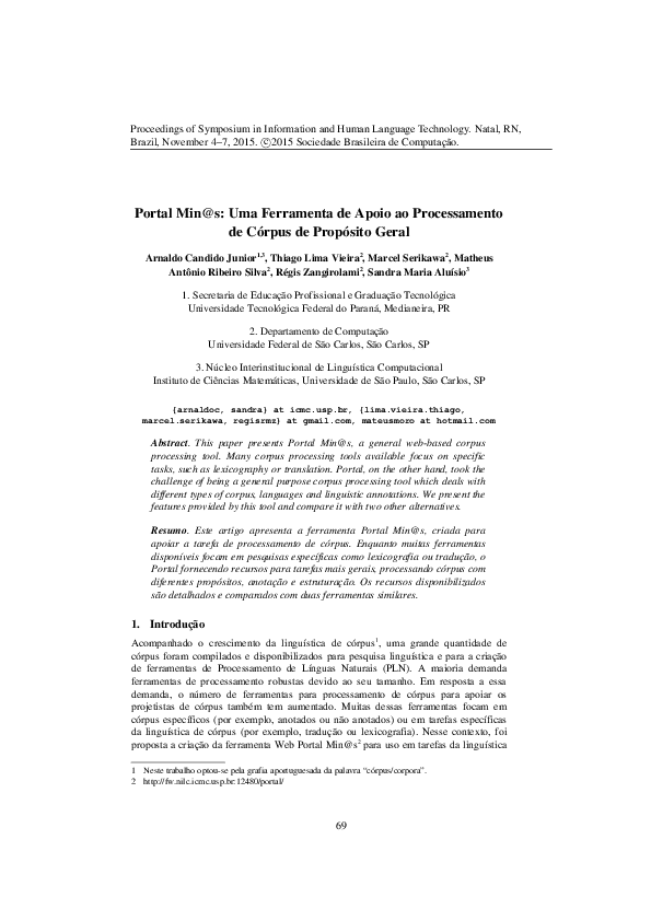 (PDF) Portal Min@s: Uma Ferramenta Geral de Apoio ao Processamento de ...