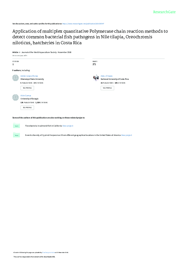 (PDF) Application of multiplex quantitative polymerase chain reaction methods to detect common ...