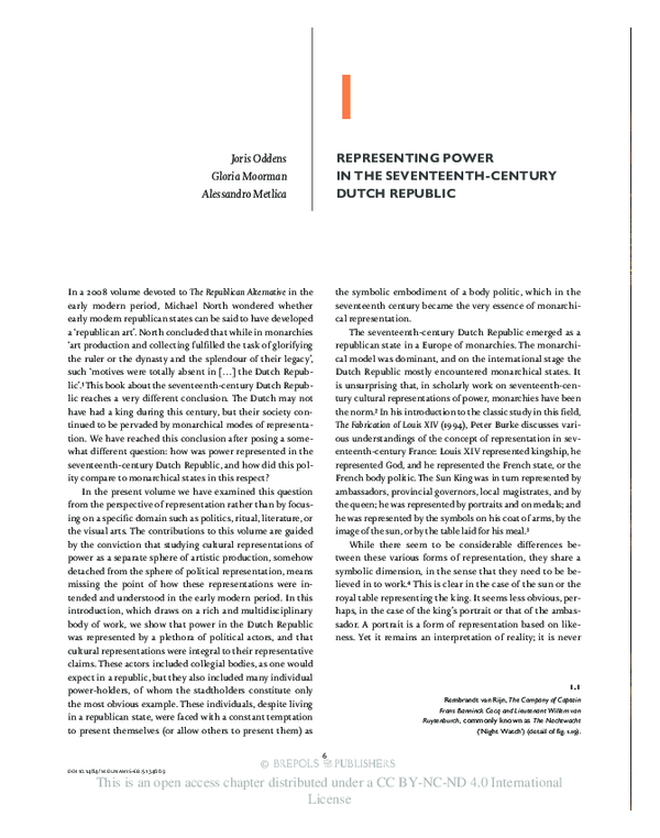 (PDF) Representing Power in the Seventeenth-Century Dutch Republic