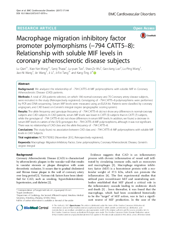 Pdf Macrophage Migration Inhibitory Factor Promotes Interplay Between