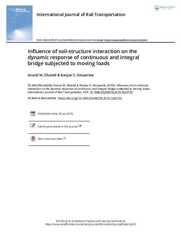 (PDF) Influence of soil-structure interaction on the dynamic response of continuous and integral ...
