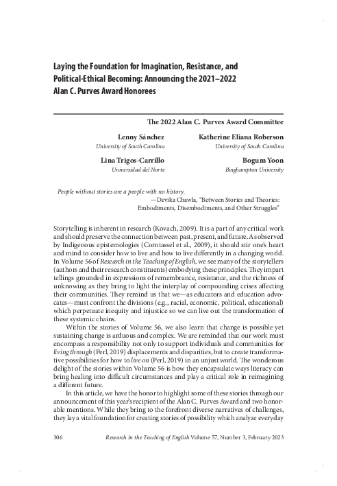 (PDF) Laying the Foundation for Imagination, Resistance, and Political ...