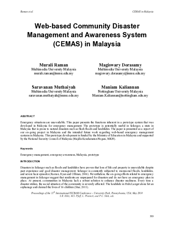 (PDF) Web-based Community Disaster Management and Awareness System ...