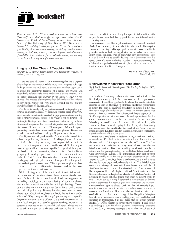 (PDF) Imaging of the Chest: A Teaching File