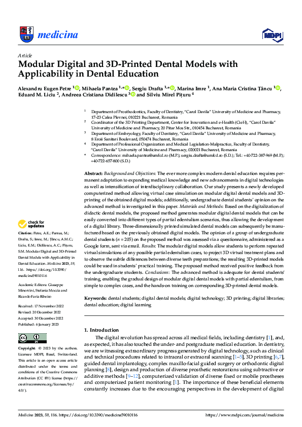 (PDF) Modular Digital and 3D-Printed Dental Models with Applicability ...