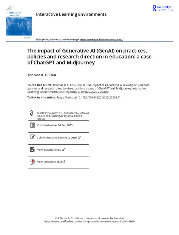 (PDF) The impact of Generative AI (GenAI) on practices, policies and ...