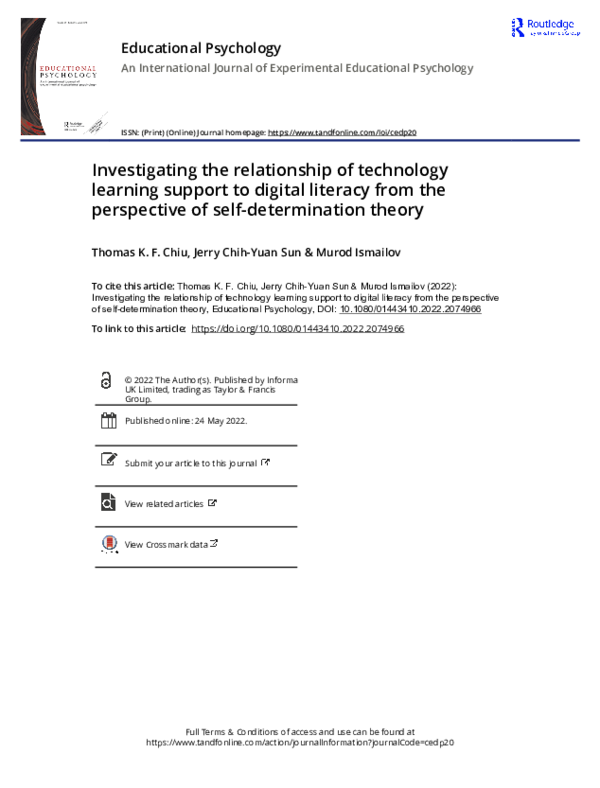(PDF) Investigating the relationship of technology learning support to ...