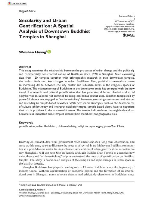 (PDF) Secularity and Urban Gentrification: A Spatial Analysis of Downtown Buddhist Temples in ...