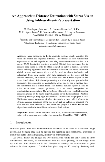 (PDF) An approach to distance estimation with stereo vision using ...