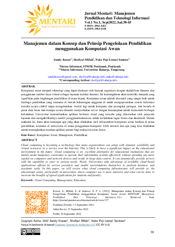 (PDF) Manajemen dalam Konsep dan Prinsip Pengelolaan Pendidikan menggunakan Komputasi Awan
