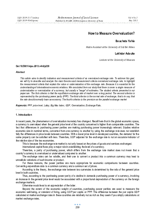 (PDF) How to Measure Overvaluation?