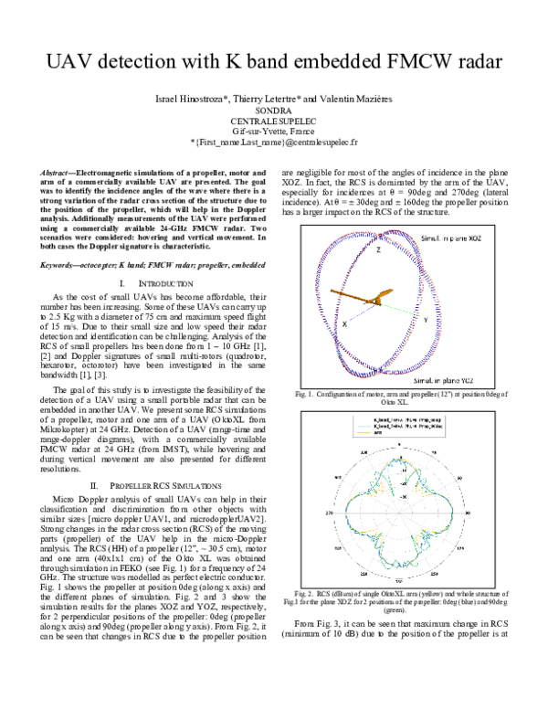 (PDF) UAV detection with K band embedded FMCW radar