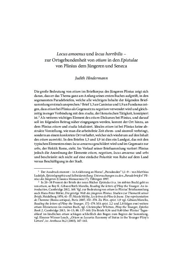 (PDF) Locus amoenus und locus horribilis – zur Ortsgebundenheit von ...