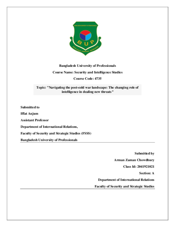 (PDF) Navigating the post-cold war landscape: The changing role of ...
