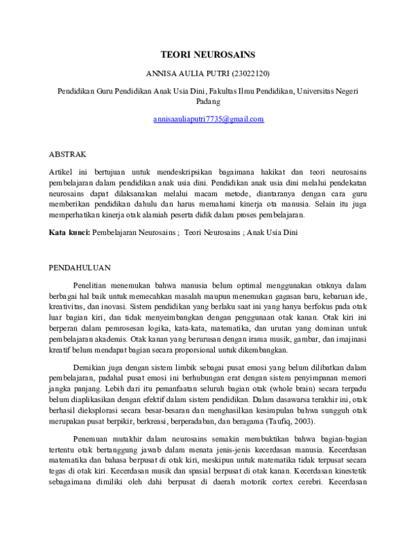 (DOC) TUGAS NEUROSAINS 2