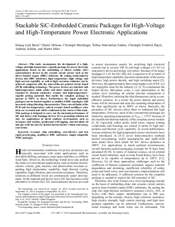 (PDF) Stackable SiC-Embedded Ceramic Packages for High-Voltage and High ...