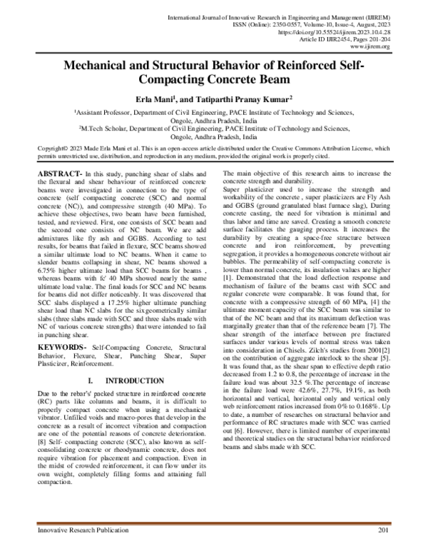 (PDF) Mechanical and Structural Behavior of Reinforced Self-Compacting Concrete Beam