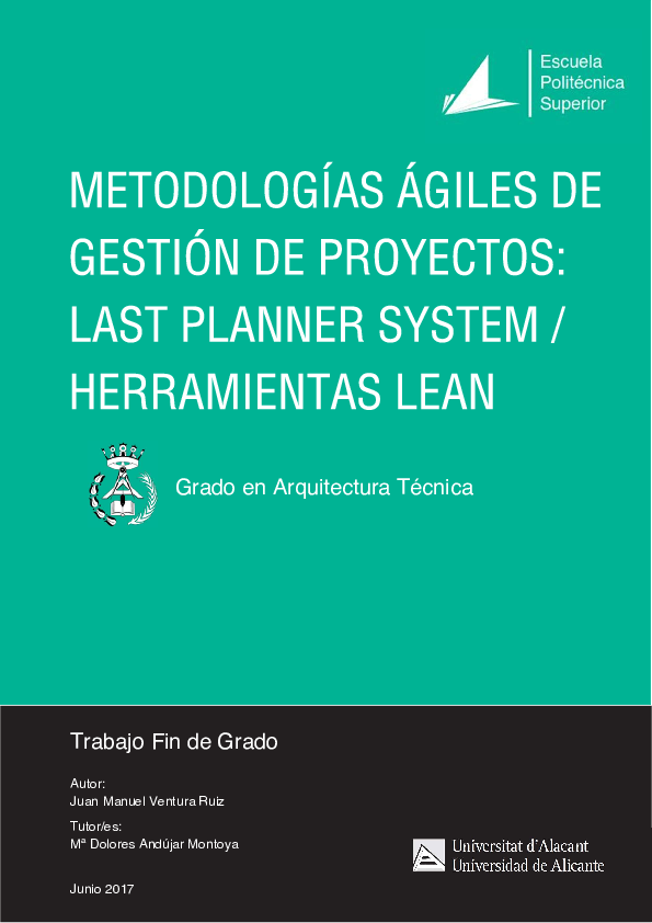(PDF) Metodologías ágiles de gestión de proyectos: Last Planner System/herramientas Lean
