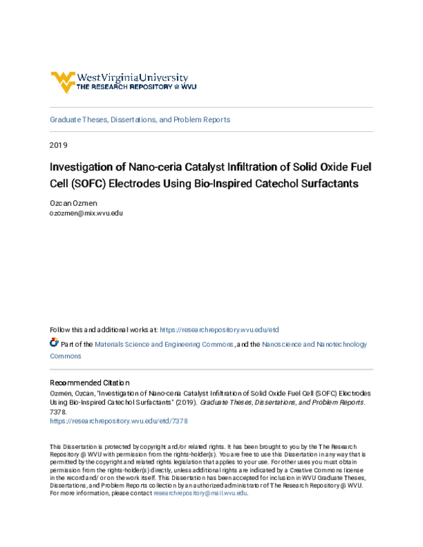 (PDF) Investigation of Nano-ceria Catalyst Infiltration of Solid Oxide ...