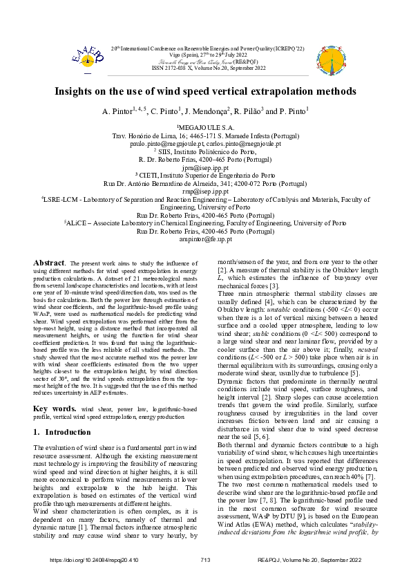 (PDF) Insights on the use of wind speed vertical extrapolation methods
