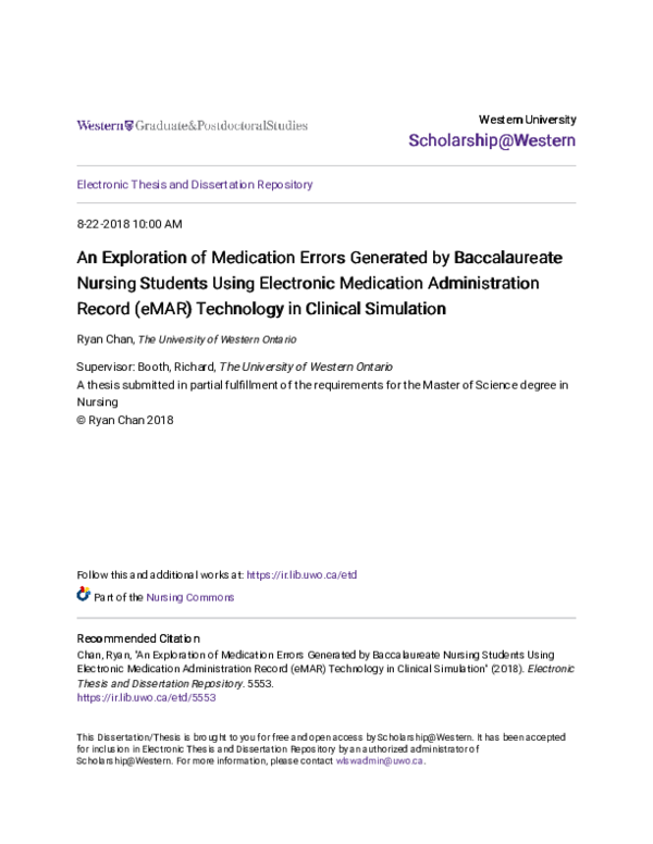 (PDF) An Exploration of Medication Errors Generated by Baccalaureate ...