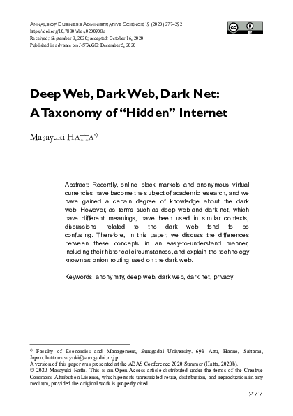 (PDF) Deep Web, Dark Web, Dark Net: A Taxonomy of "Hidden" Internet