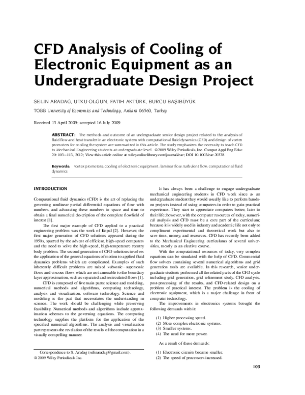 (PDF) CFD analysis of cooling of electronic equipment as an ...