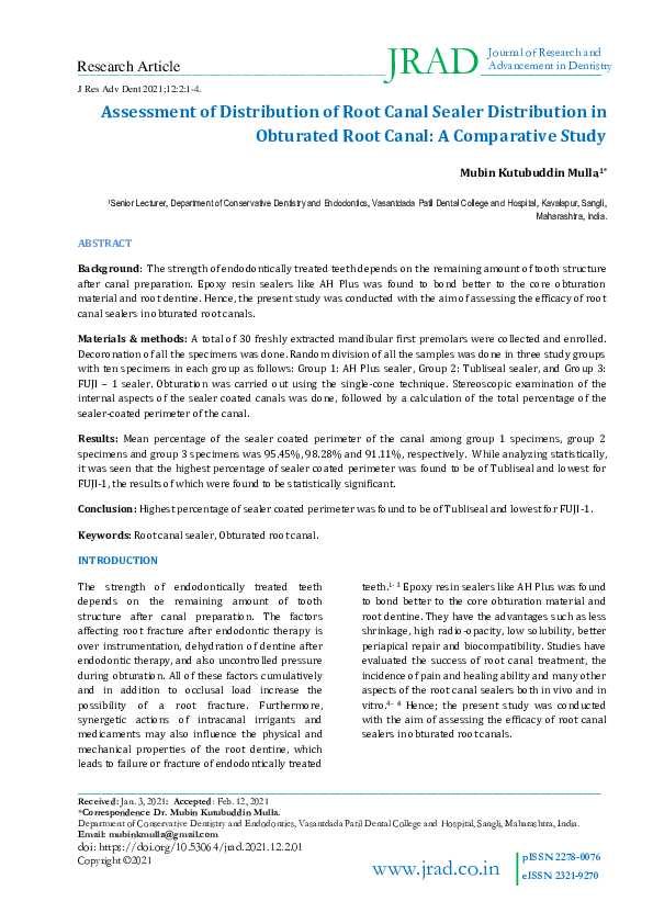 (PDF) Assessment of the Prevalence of the Different Types of Vertucci’s ...
